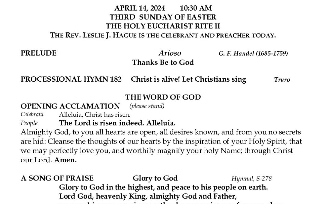 1030 AM Easter 3 2024 | All Saints Episcopal Church