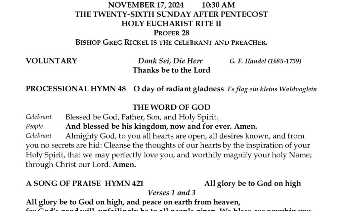 1030 AM Pentecost 26 2024 | All Saints Episcopal Church