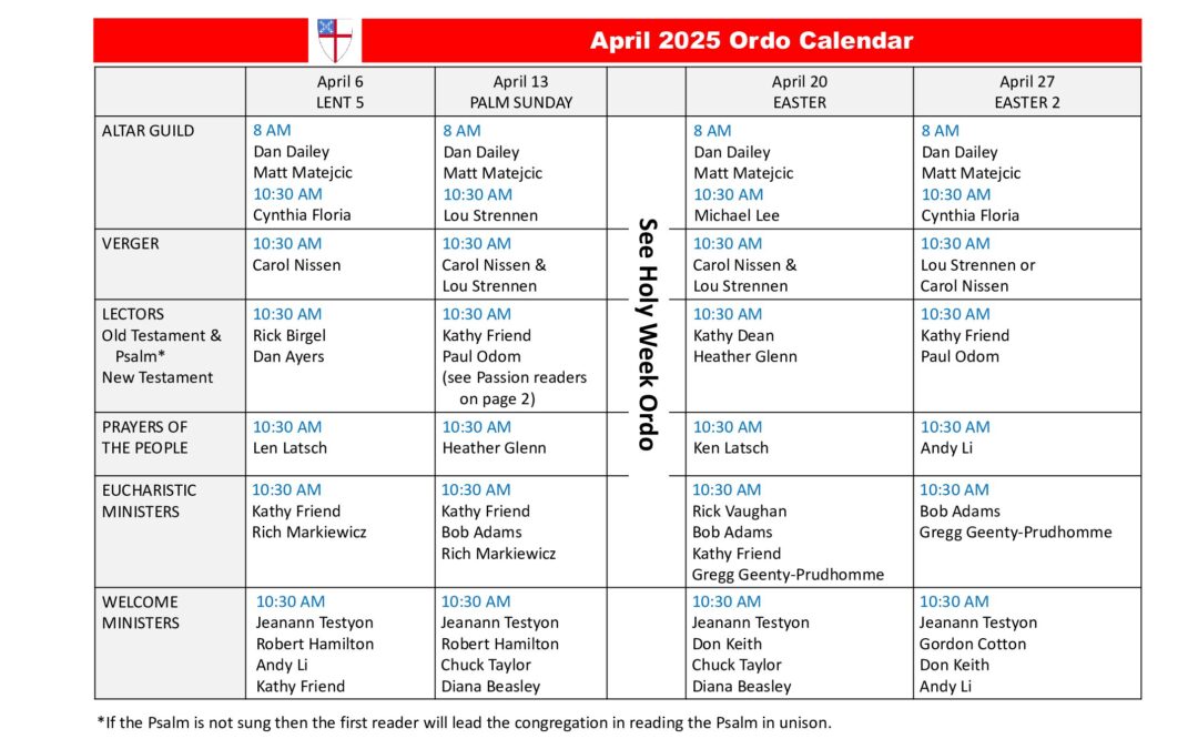 Ordo-Apr2025-r1 | All Saints Episcopal Church