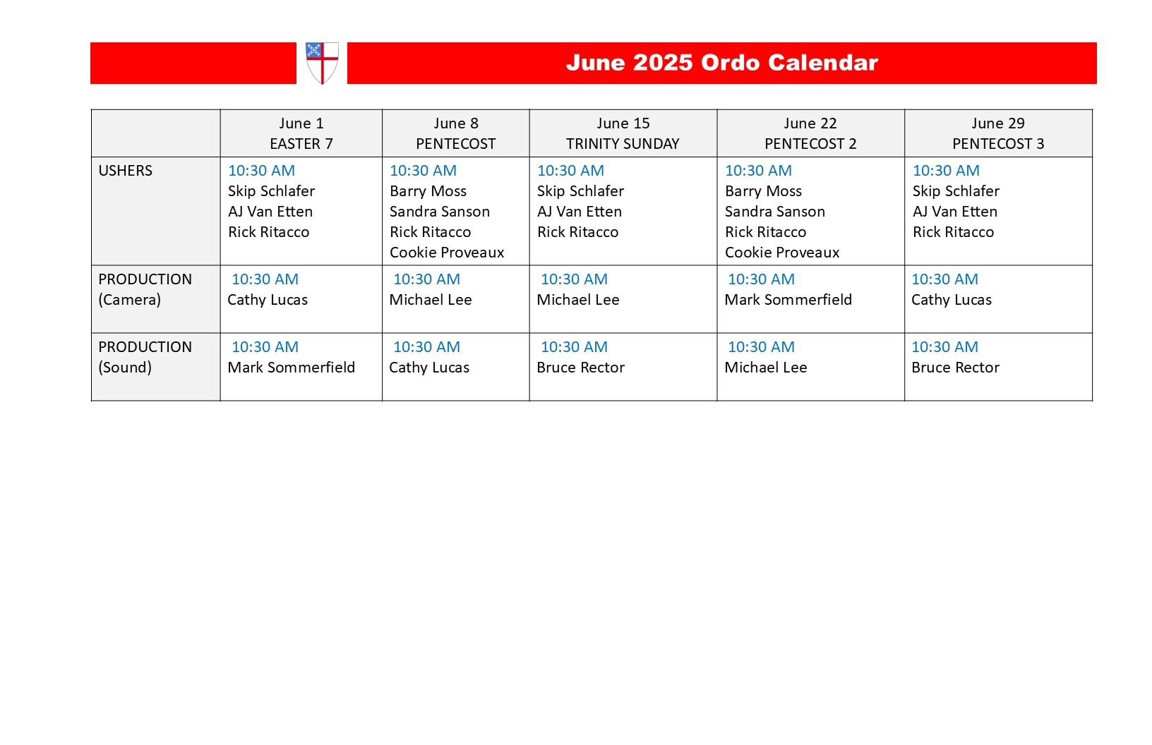 Ordo-June2025-r1-slide 2 | All Saints Episcopal Church
