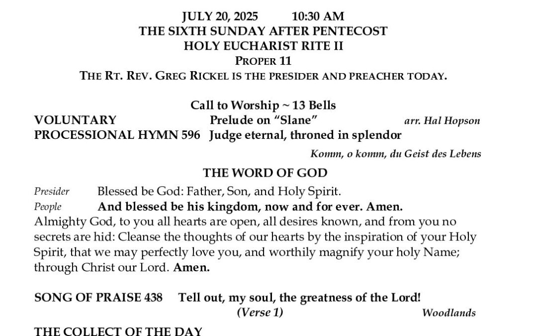 1030 AM Pentecost 6 2025 | All Saints Episcopal Church