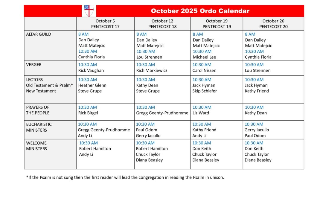 Ordo-Oct2025 | All Saints Episcopal Church