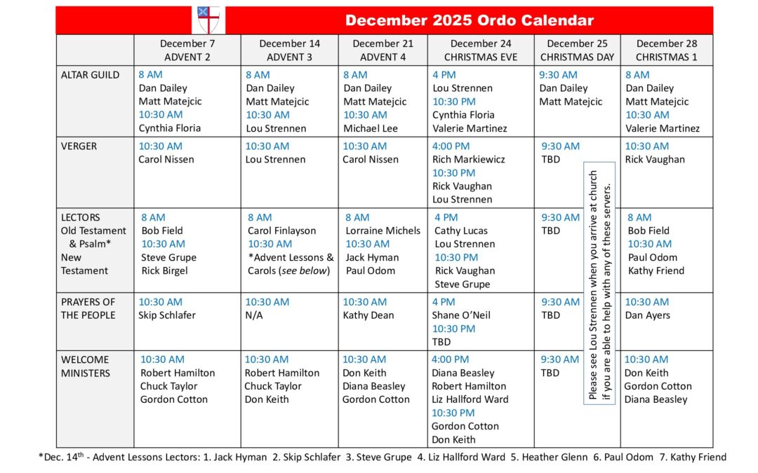 Ordo-Dec2025-R3 | All Saints Episcopal Church